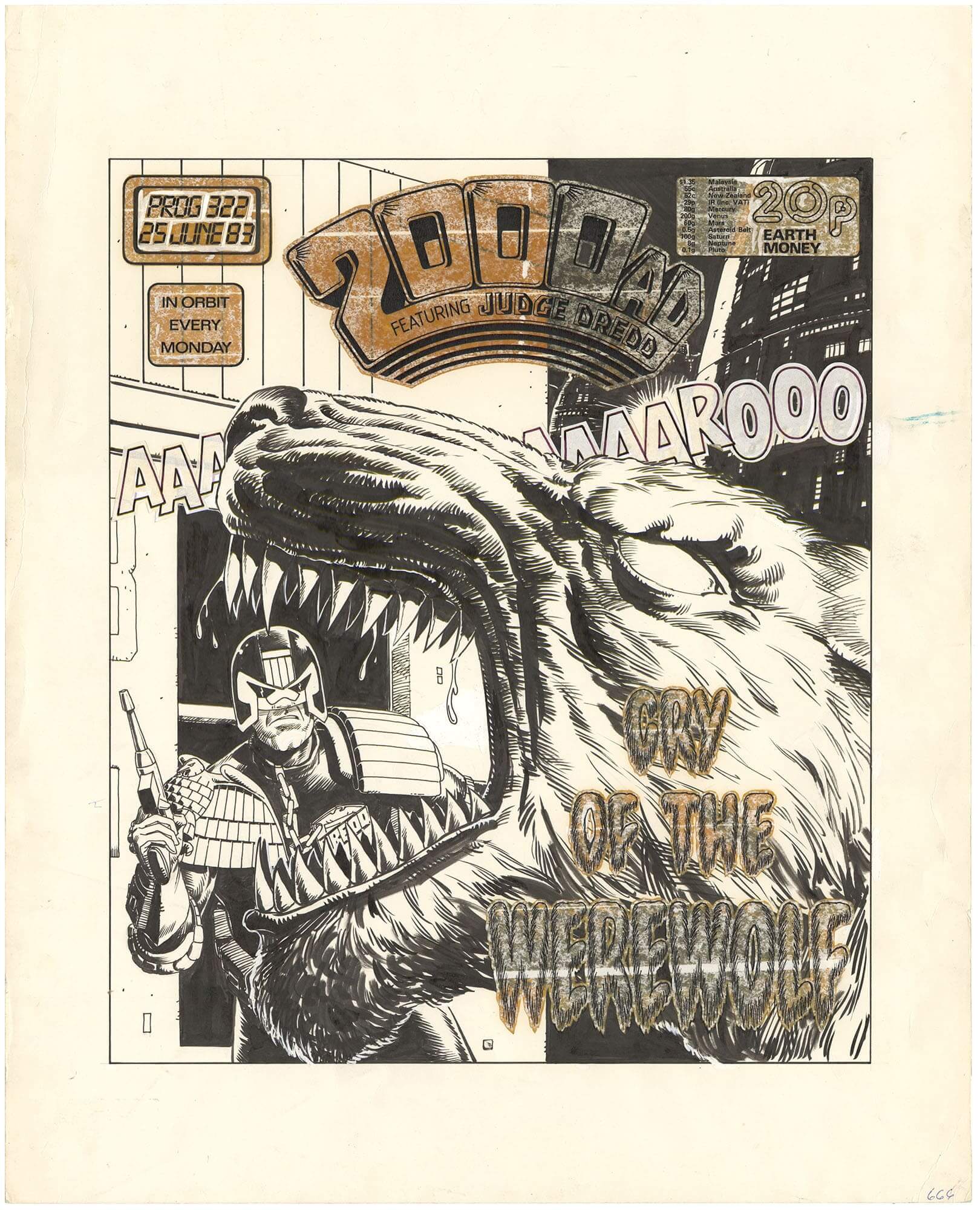 Original Comic Art by 2000 Ad 322 Cover | Nostalgic Investments