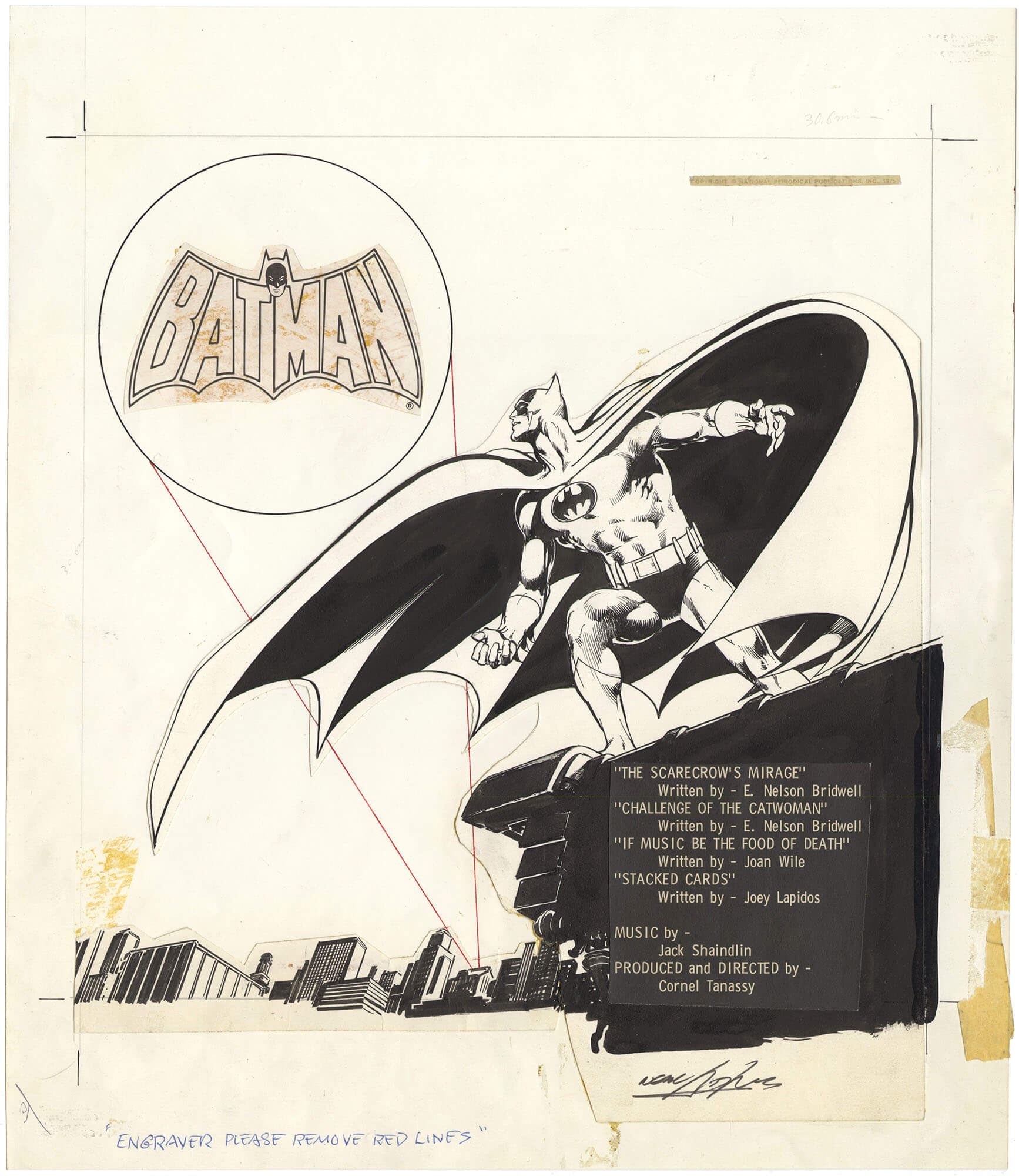 Original Comic Art by Batman Power Records Back Cover Signed ...