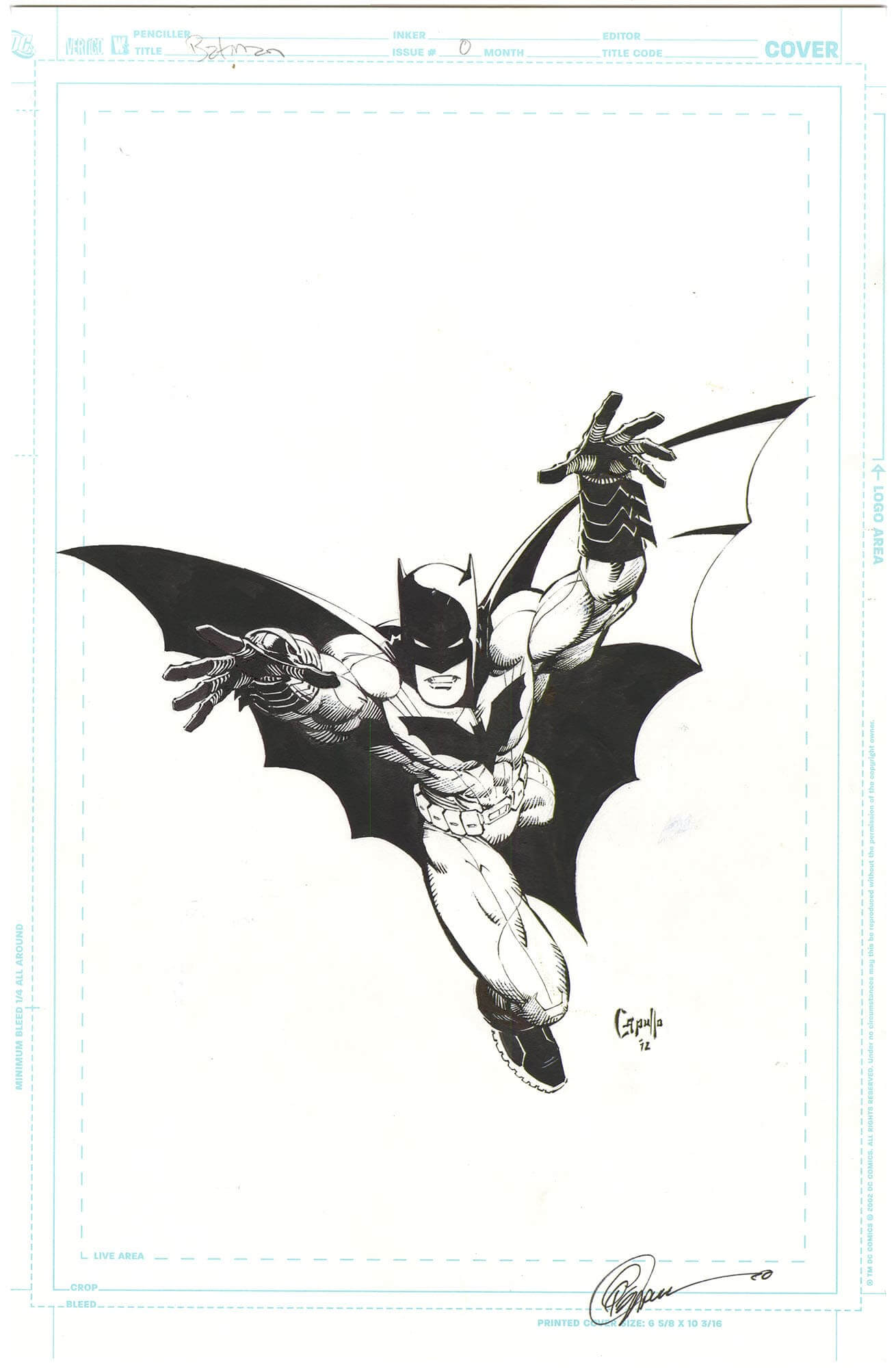 Original Comic Art by Batman 0 Cover Iconic Image | Nostalgic Investments