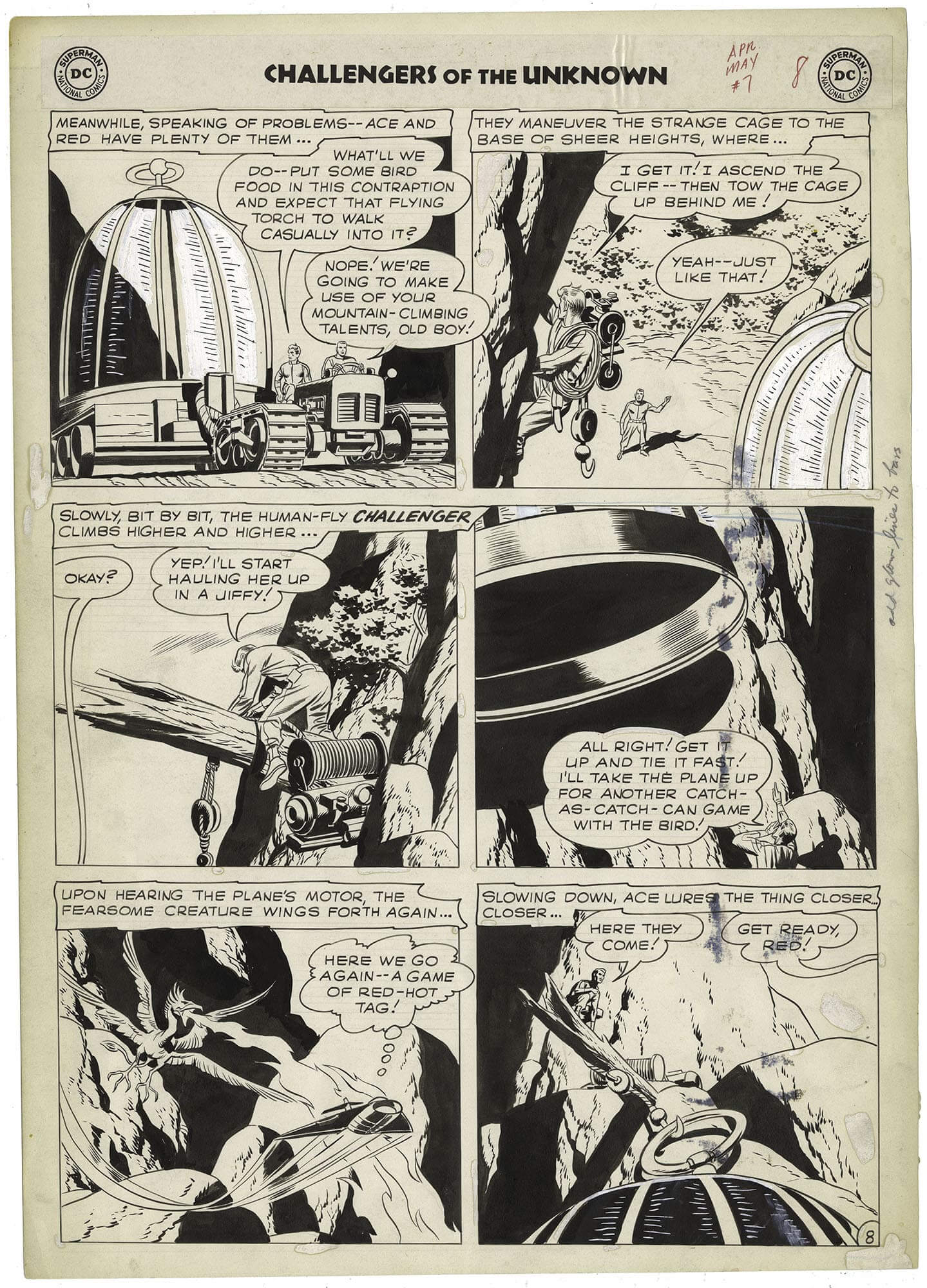 Original Comic Art by Challengers Unknown 7 P8 Large Art Rare Kirbywood ...