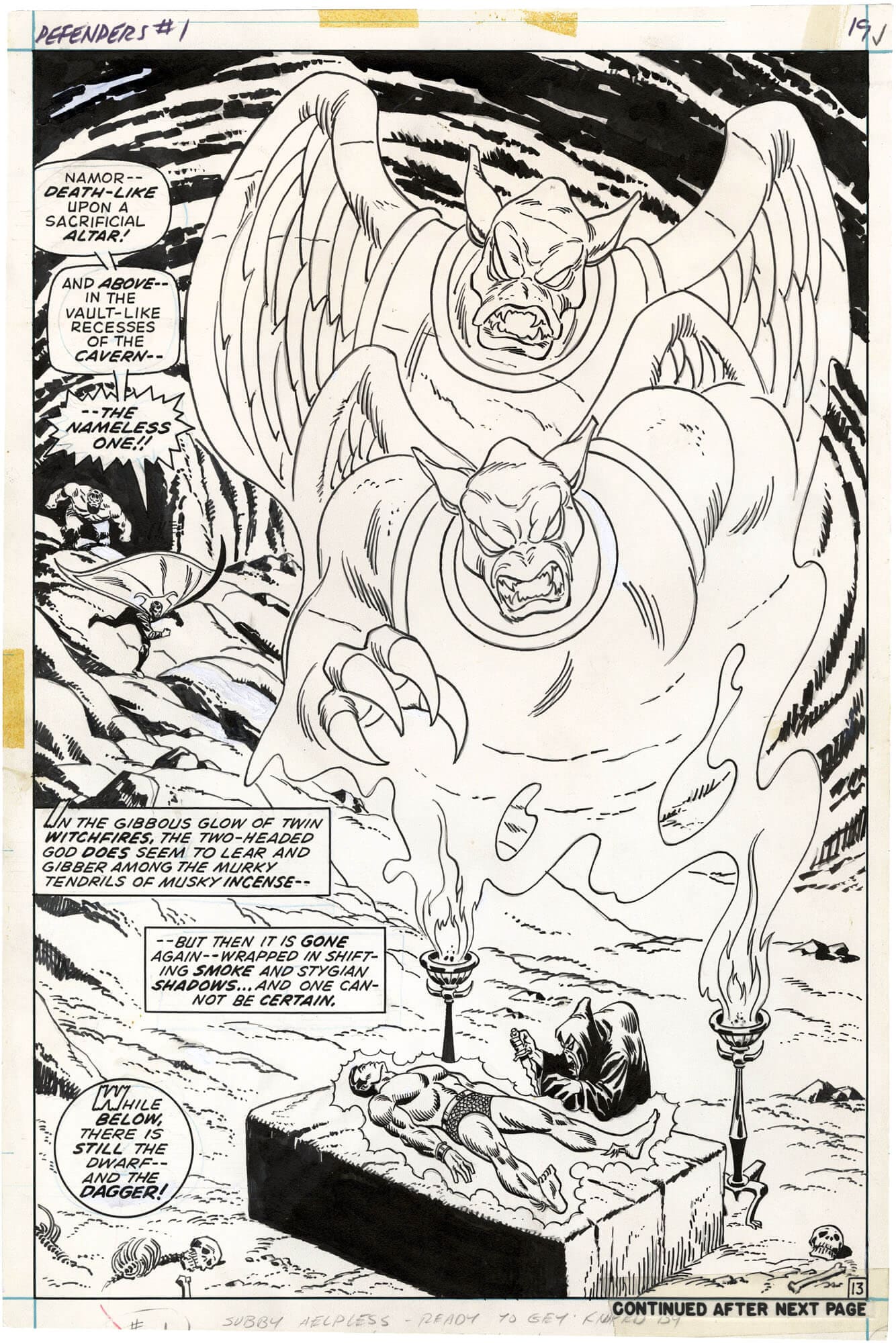 Original Comic Art by Defenders 1 P13 Splash Historic | Nostalgic ...