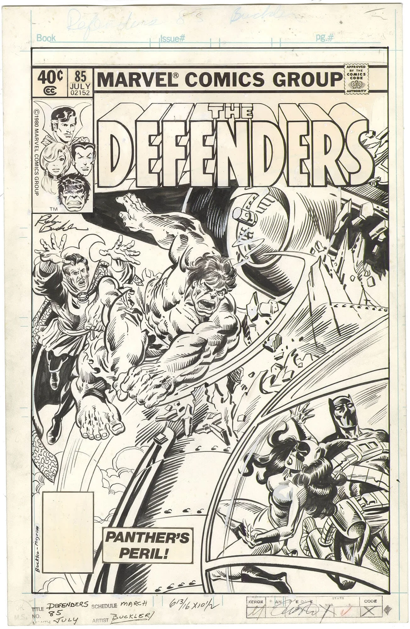 Original Comic Art by Defenders 85 Cover Signed | Nostalgic Investments