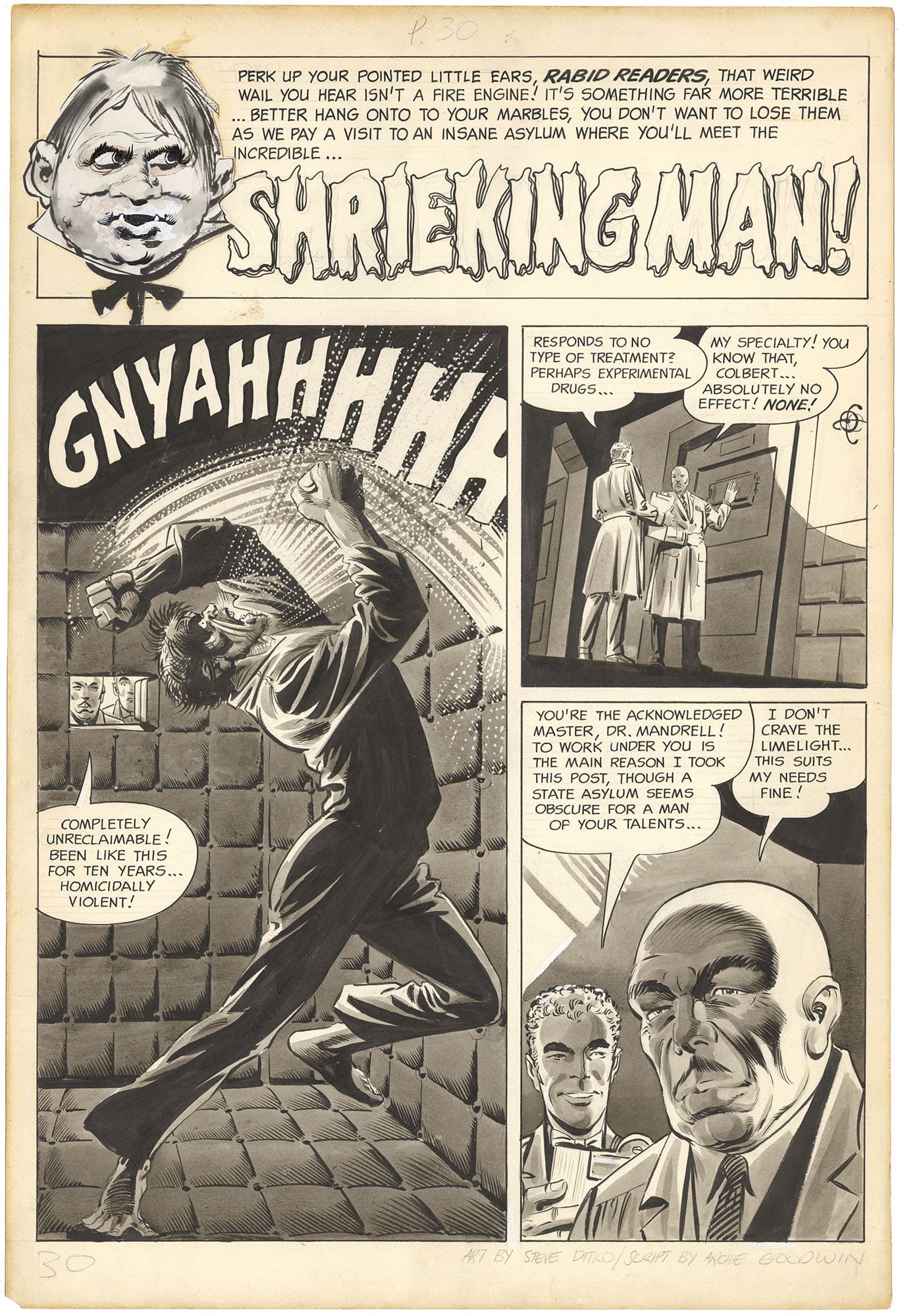 Original Comic Art by Eerie Yearbook 1970 P30 Splash | Nostalgic ...