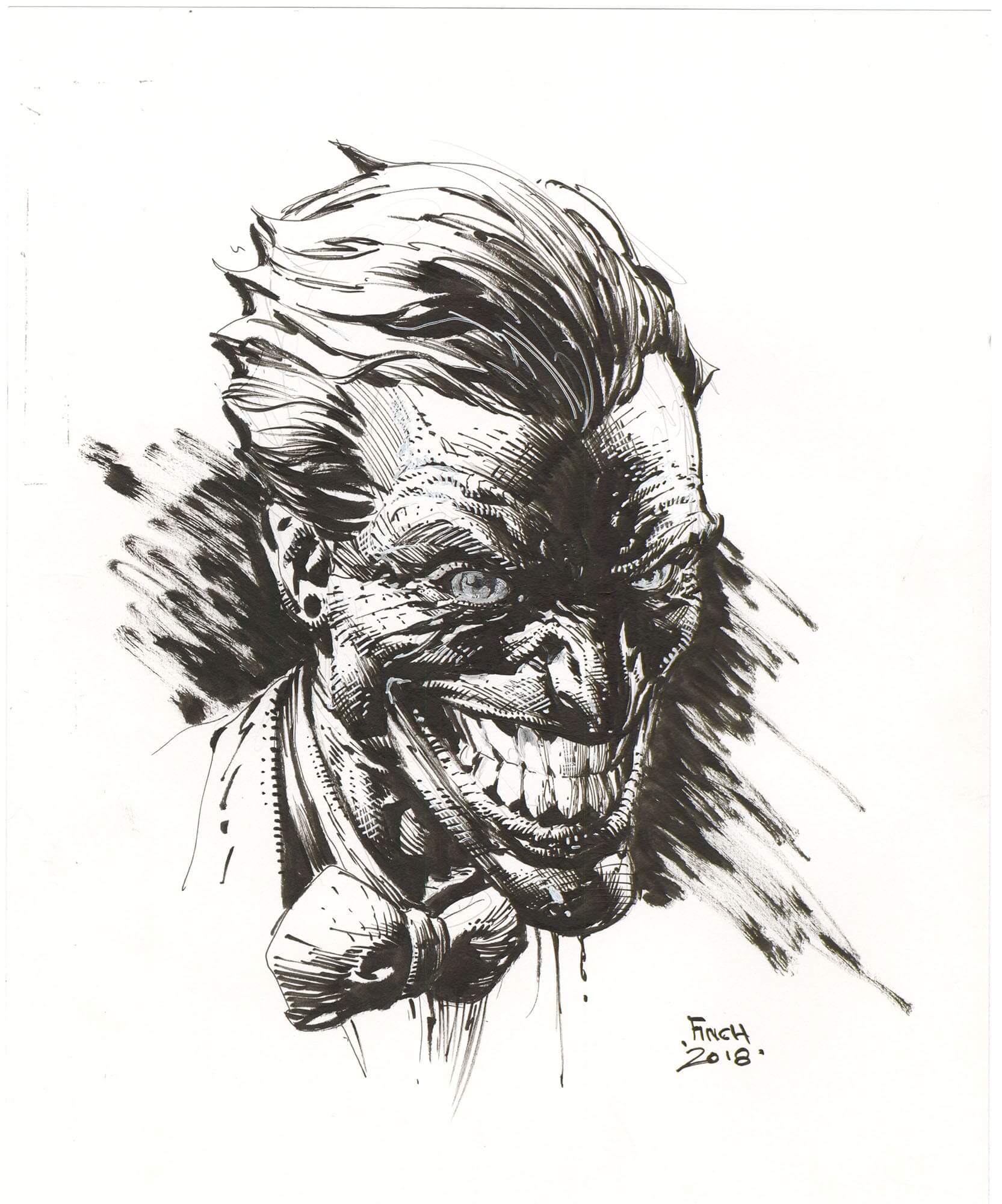 Original Comic Art by David Finch Joker Illustration Signed | Nostalgic ...