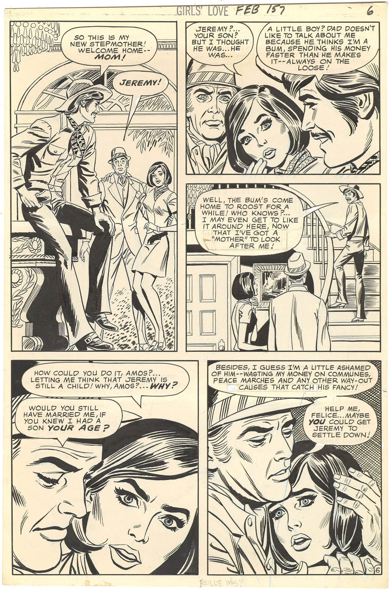 Original Comic Art By Girls Love Stories 157 P6 Nostalgic Investments