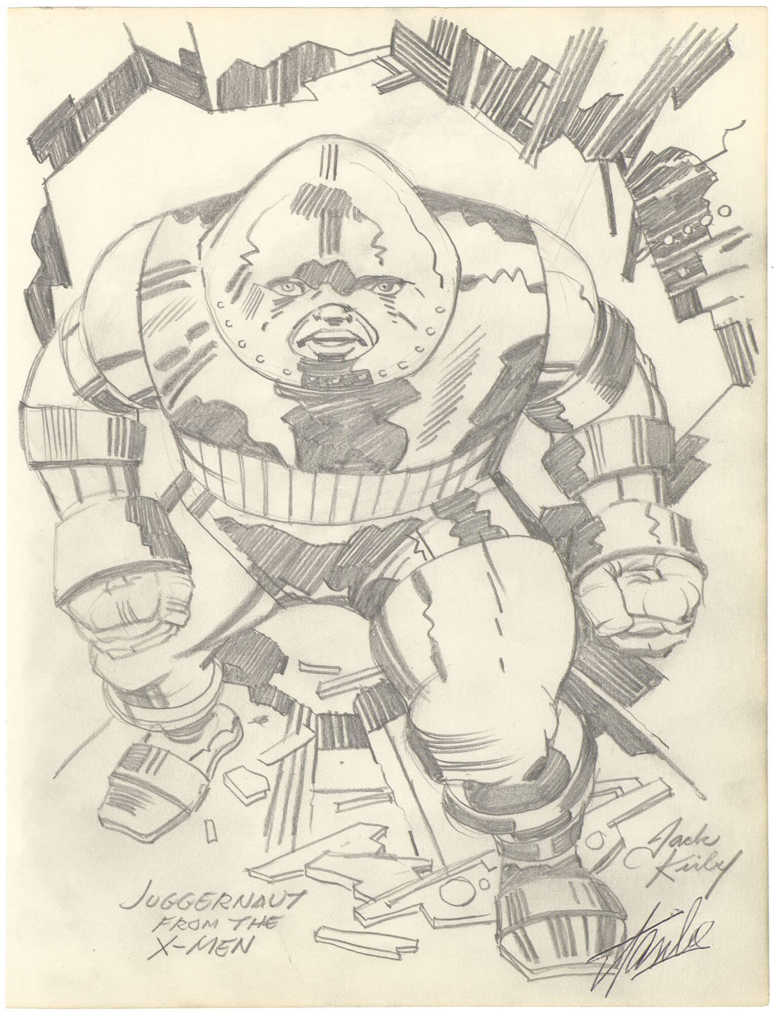 Original Comic Art by Heroes And Villains Juggernaut Kirby Lee Signed ...