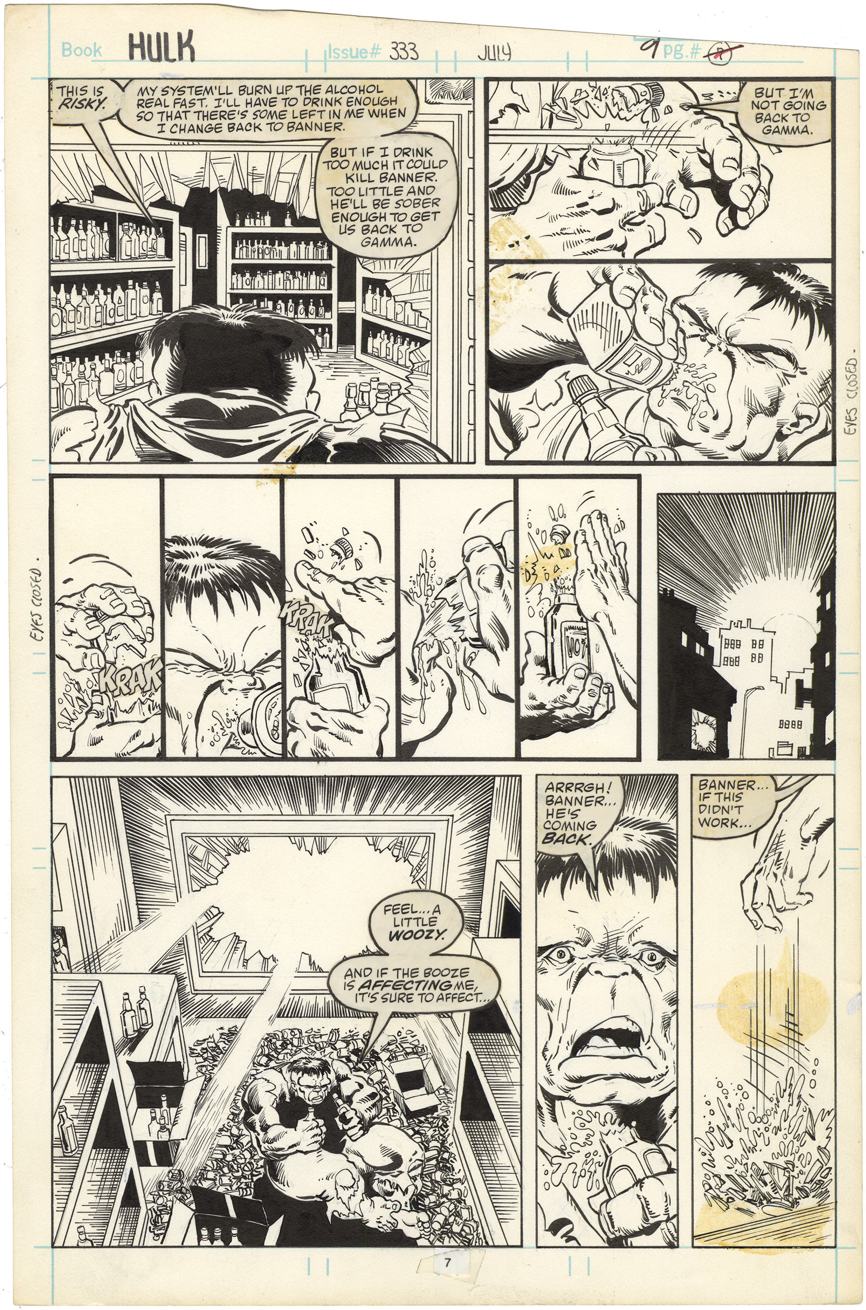 Original Comic Art by Todd Mcfarlane | Incredible Hulk 333 P7 ...