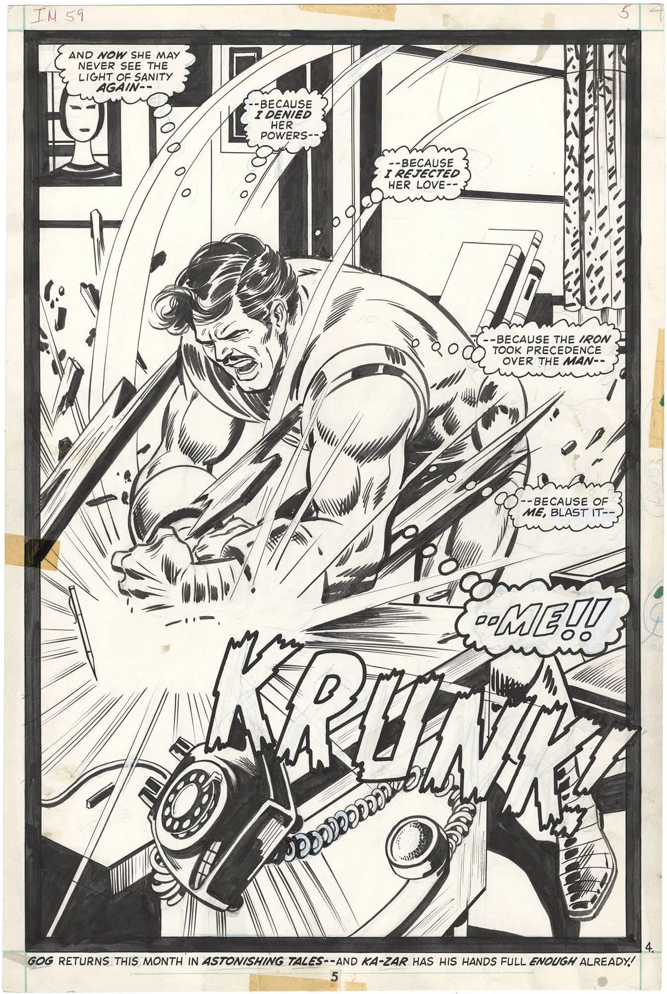 Original Comic Art by Iron Man 59 P5 Splash | Nostalgic Investments