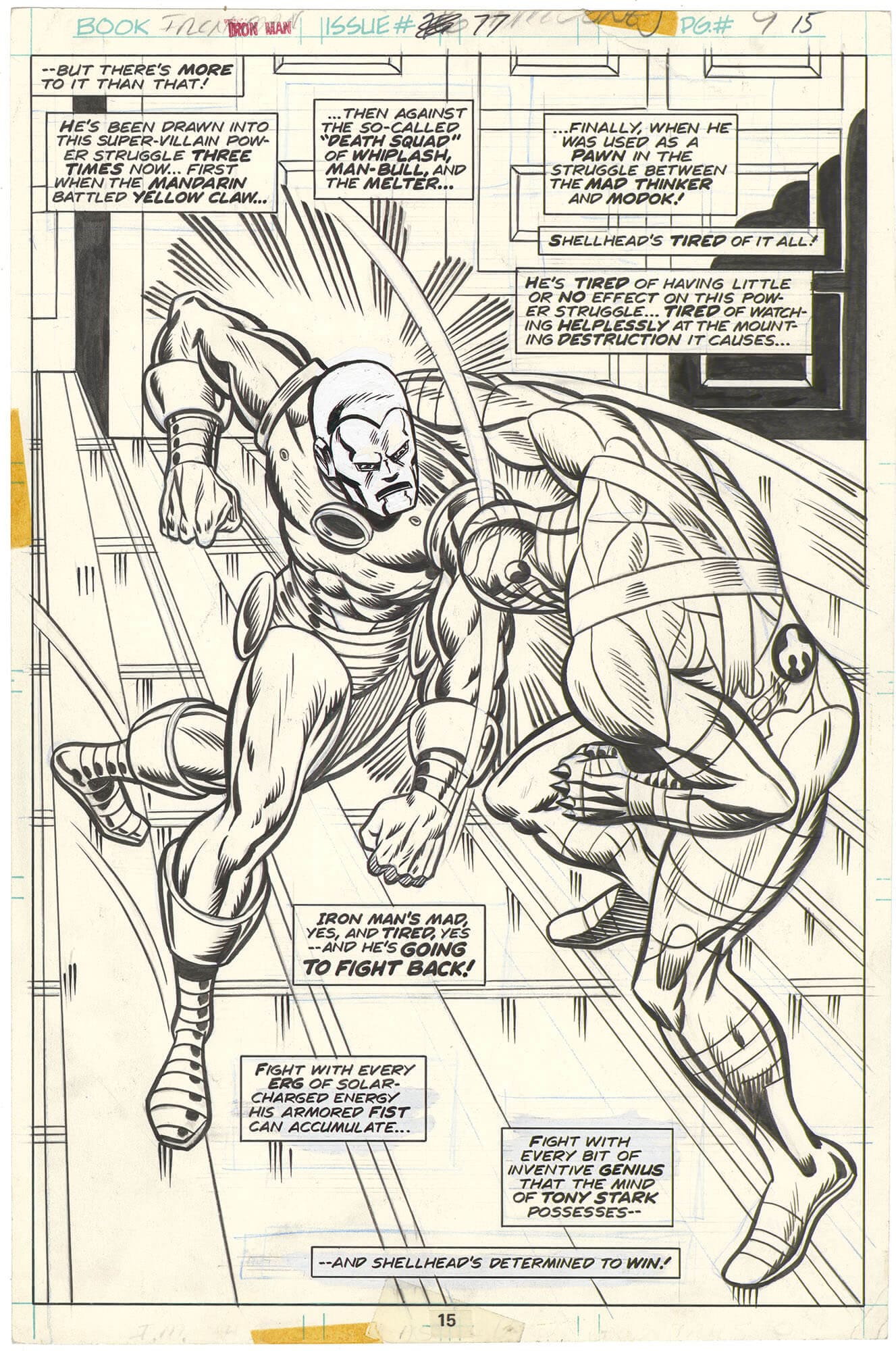Original Comic Art by Iron Man 77 P15 Splash | Nostalgic Investments