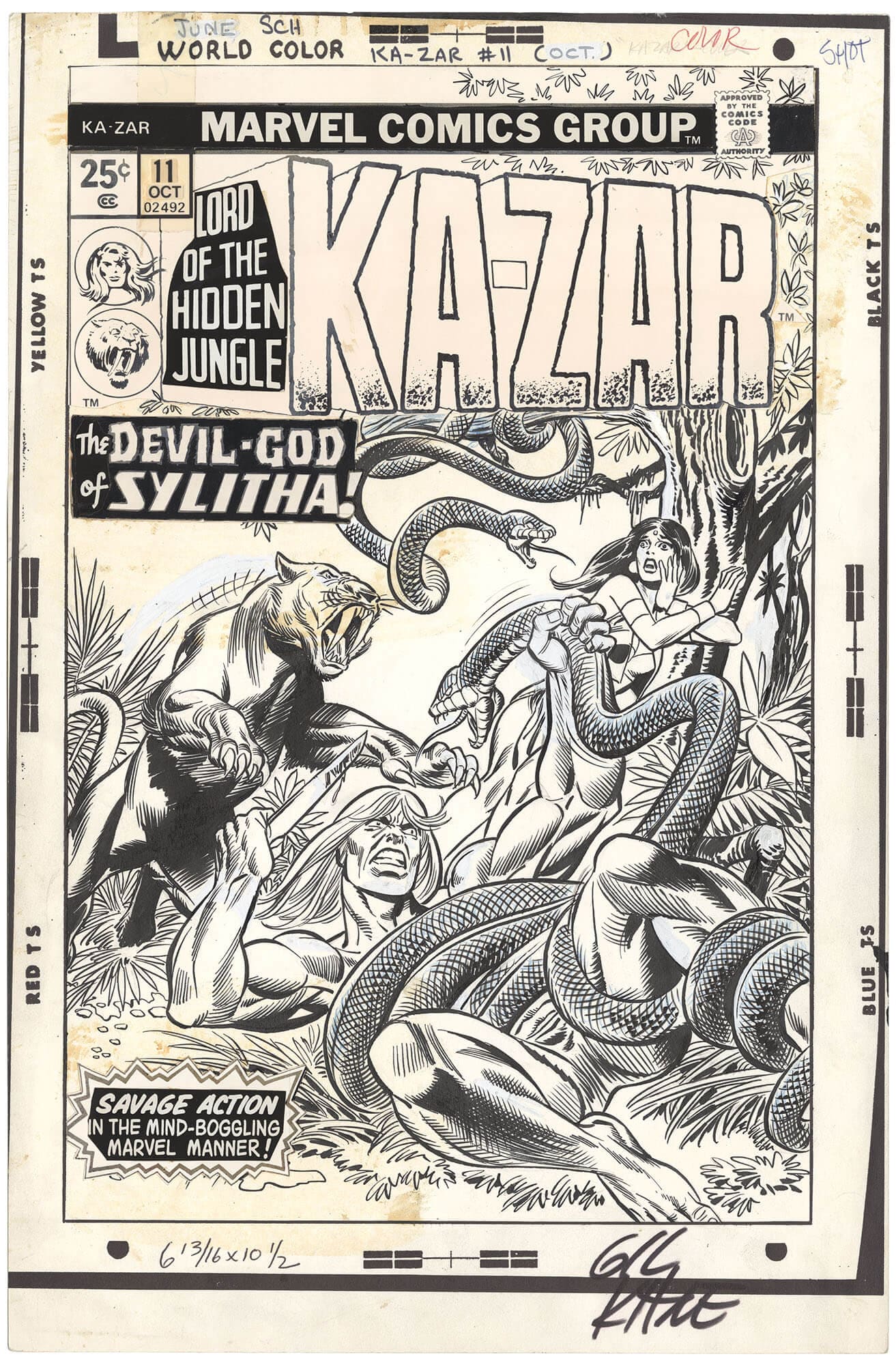 Original Comic Art by Ka Zar 11 Cover Signed | Nostalgic Investments