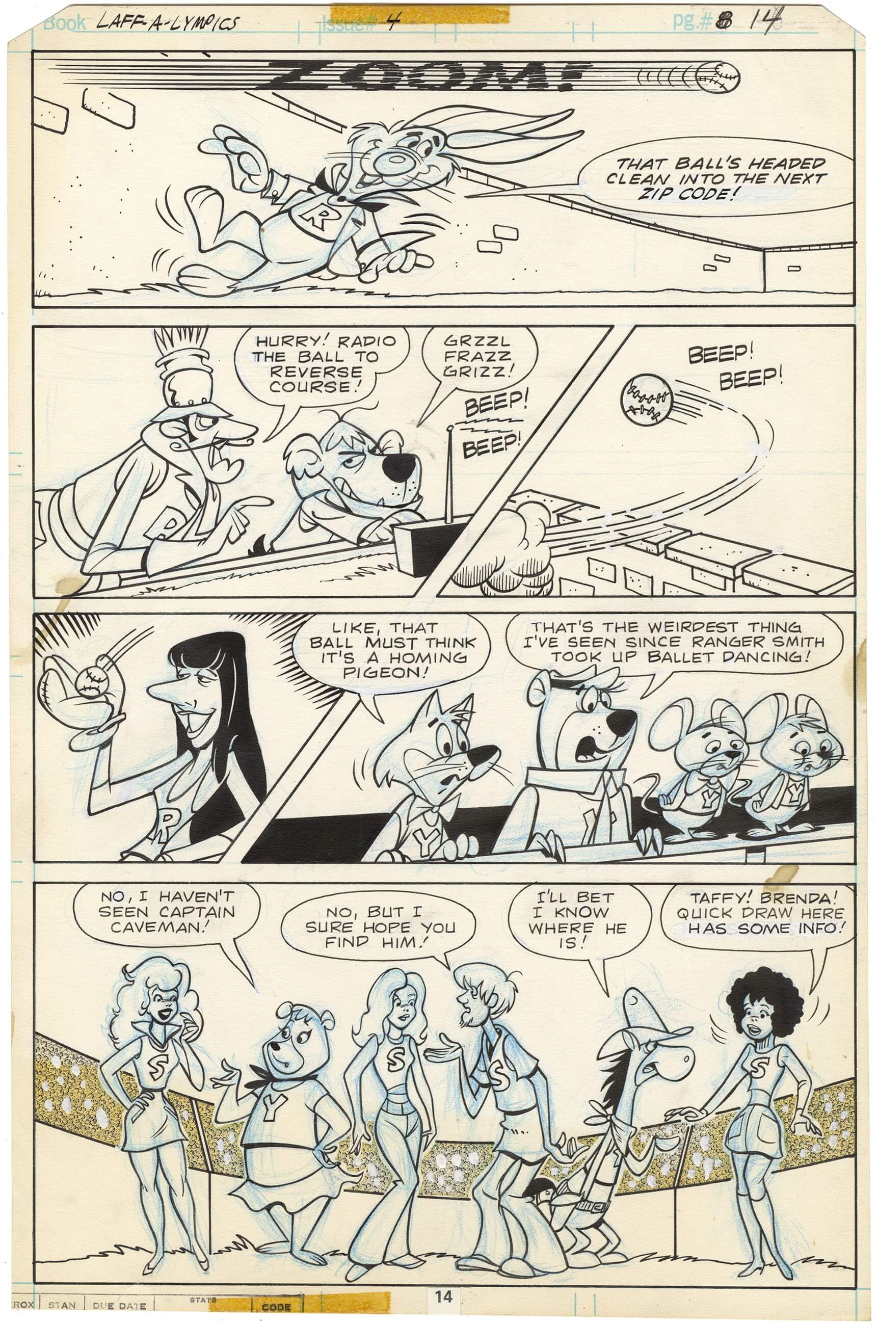 Original Comic Art By Laff Lympics 4 P14 Nostalgic Investments