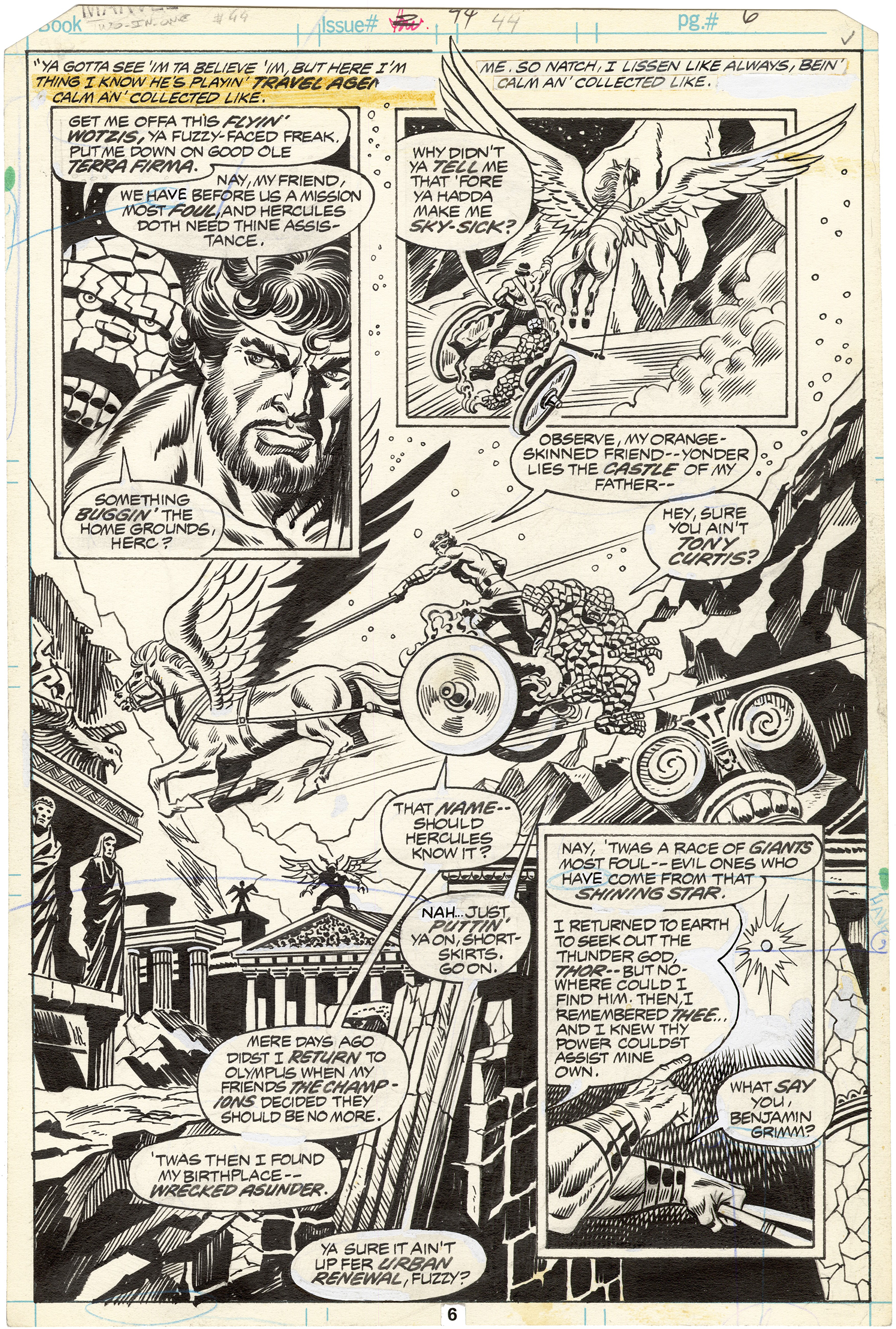 Original Comic Art by Marvel Two One 44 P6 Splash | Nostalgic Investments