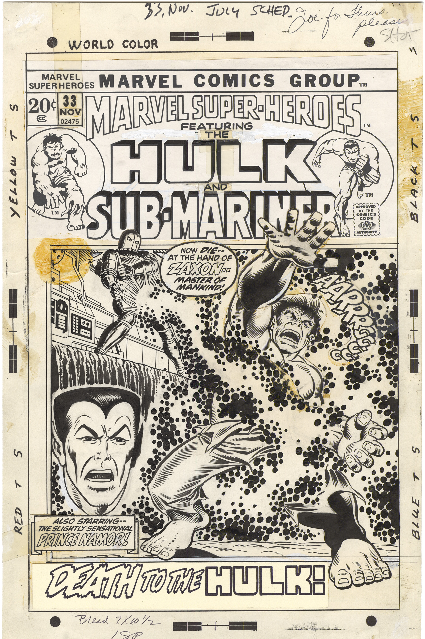 Original Comic Art by Marvel Super Heroes 33 Cover | Nostalgic Investments