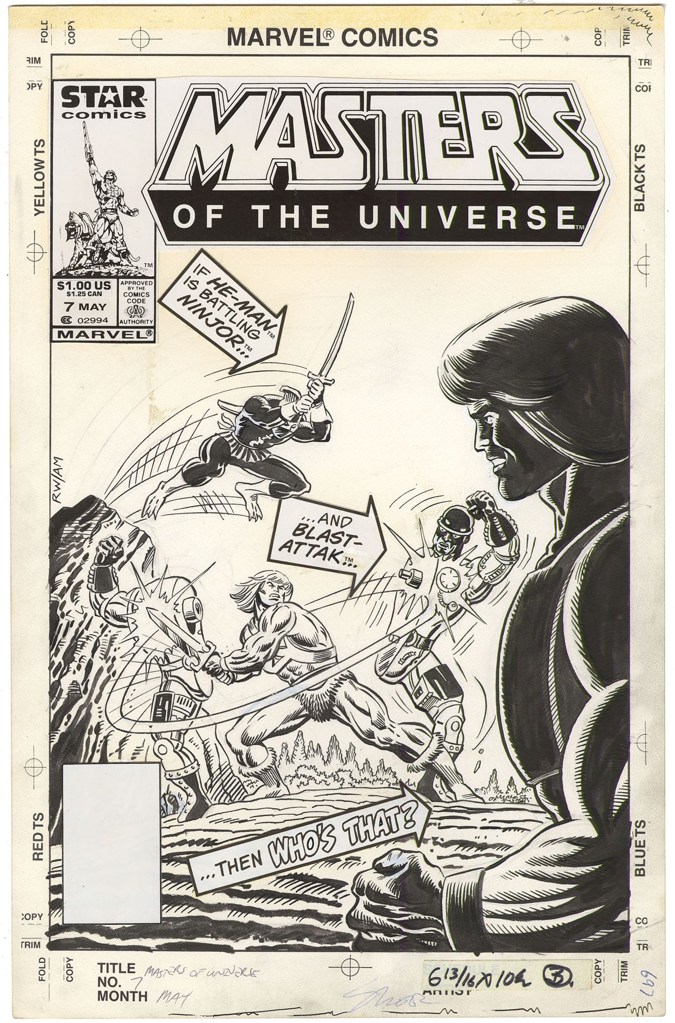 Original Comic Art by Masters Universe 7 Cover He Man | Nostalgic ...