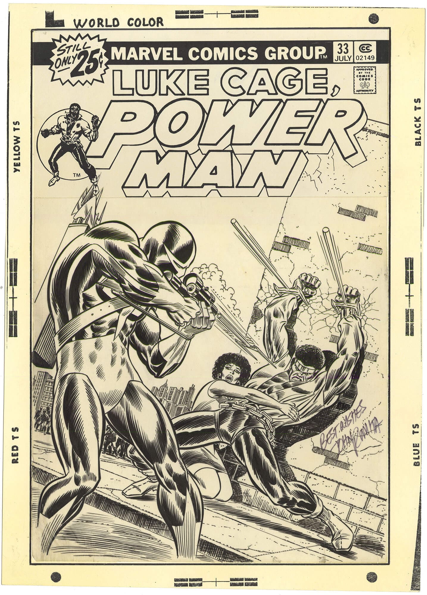 Original Comic Art by Power Man 33 Cover Signed | Nostalgic Investments