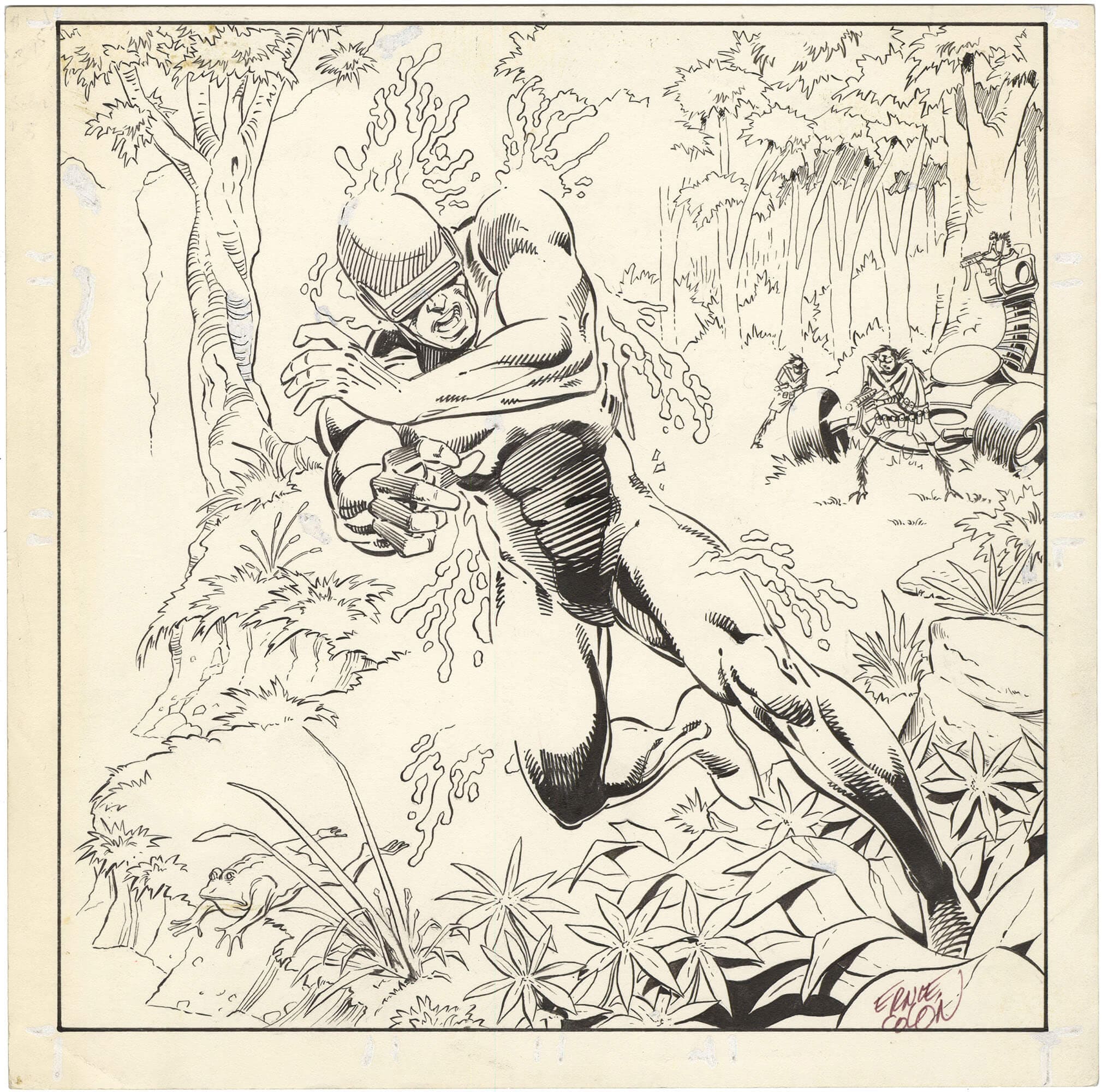 Original Comic Art by Solar Man Atom 5 Splash Signed | Nostalgic ...