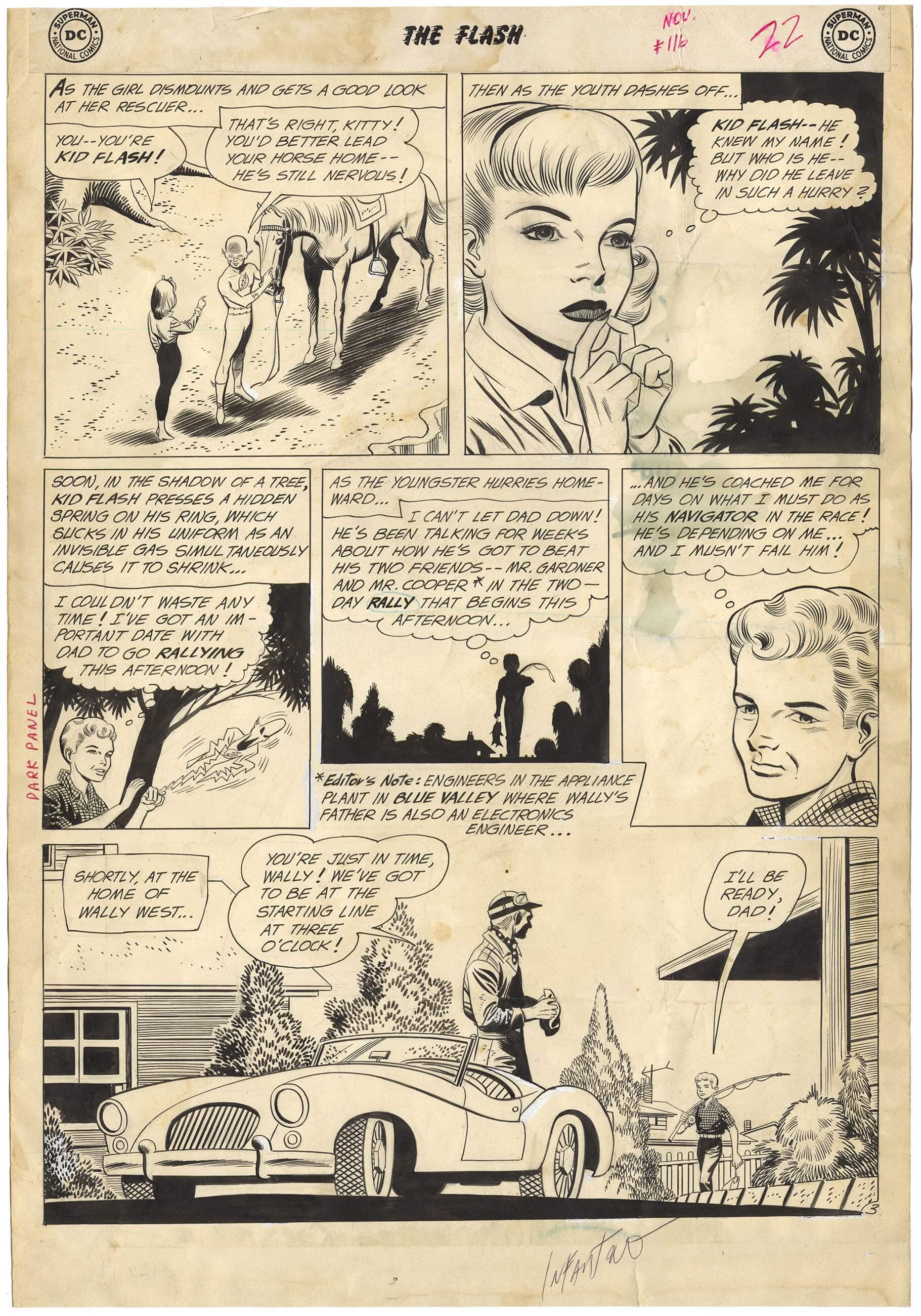 Original Comic Art by Flash 116 P3 Signed Large Art | Nostalgic Investments