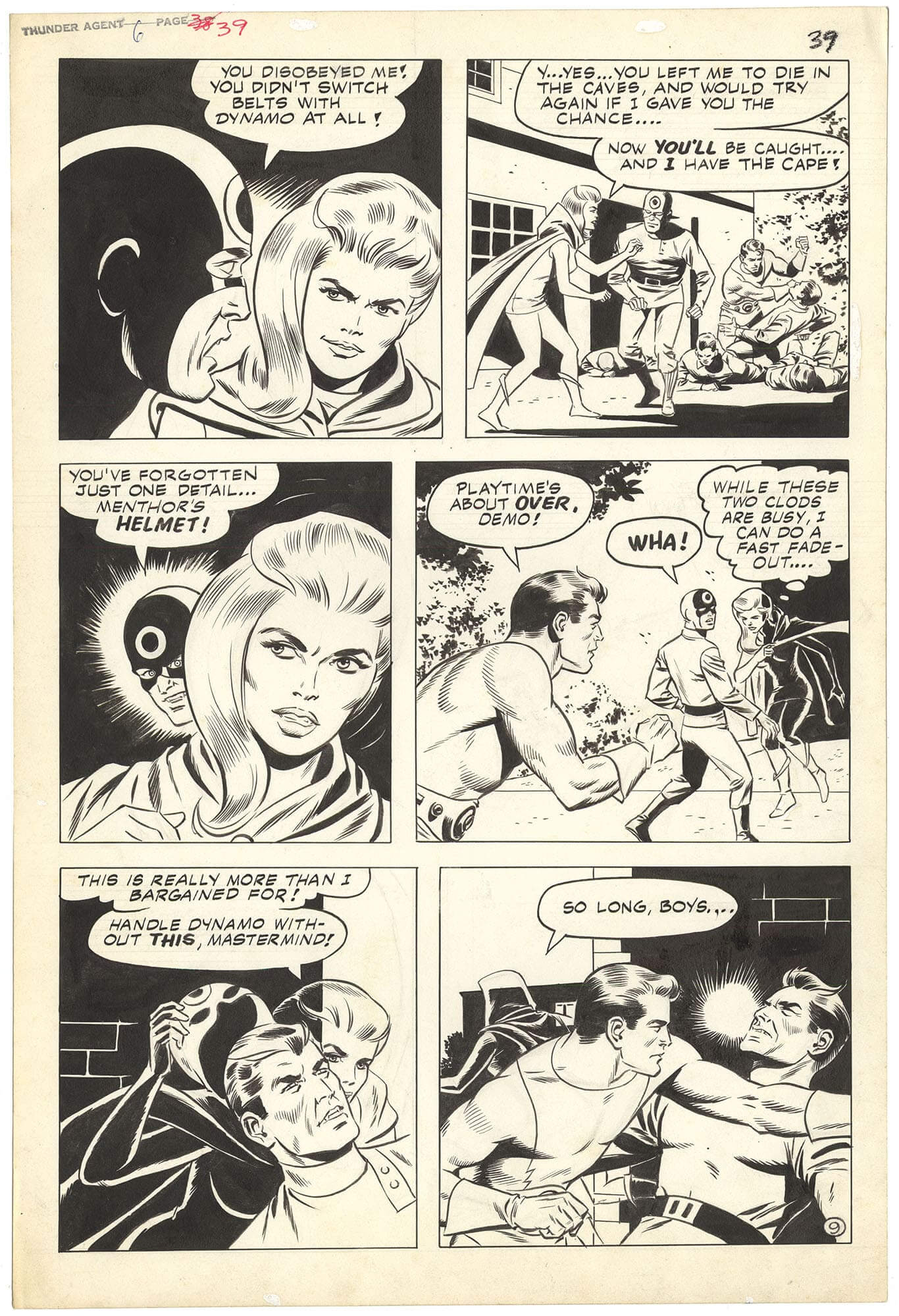 Original Comic Art by Thunder Agents 6 P9 Large Art | Nostalgic Investments