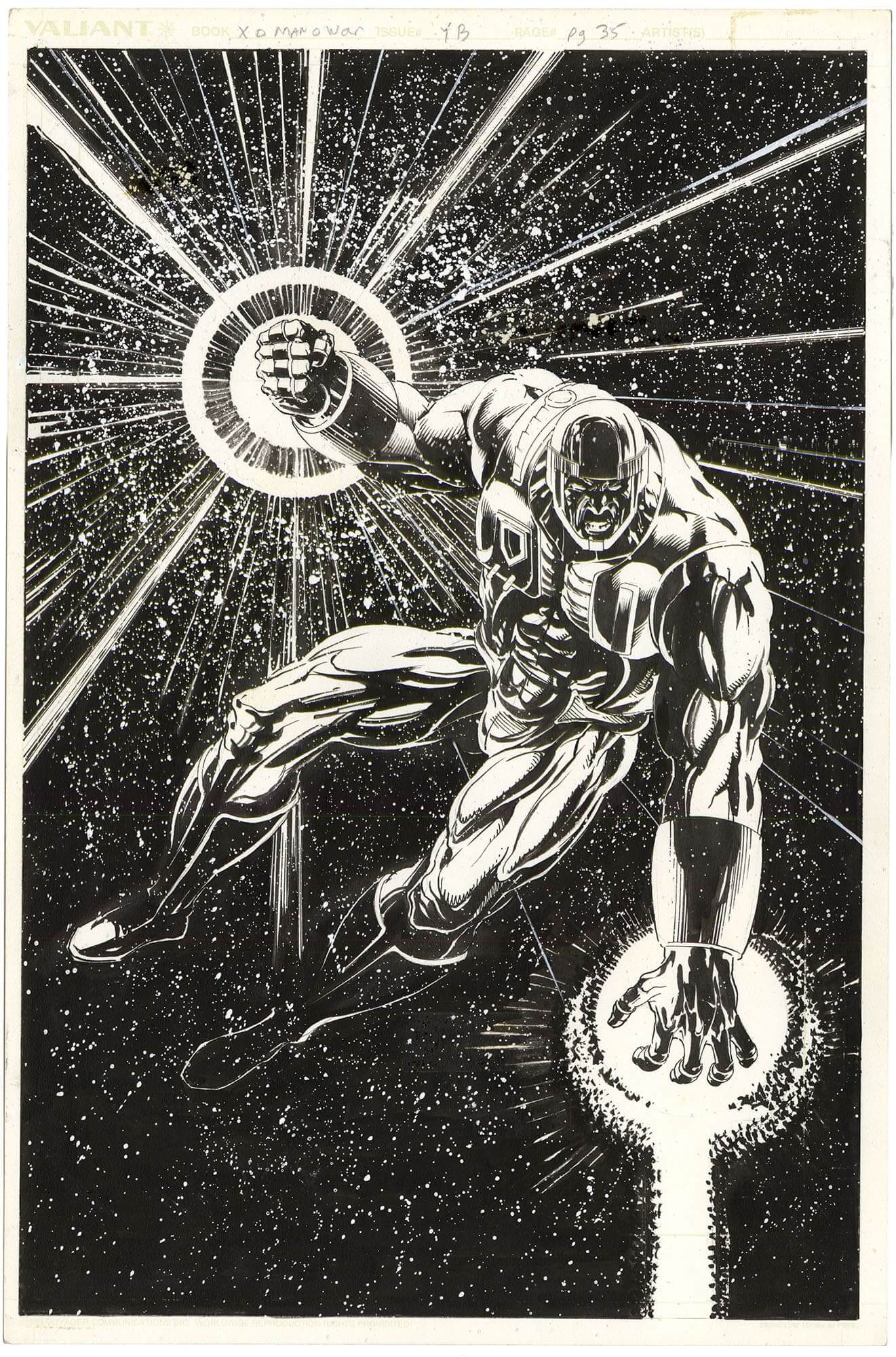 Original Comic Art by Unity Yearbook 1 Xo Manowar 1 P35 Splash ...