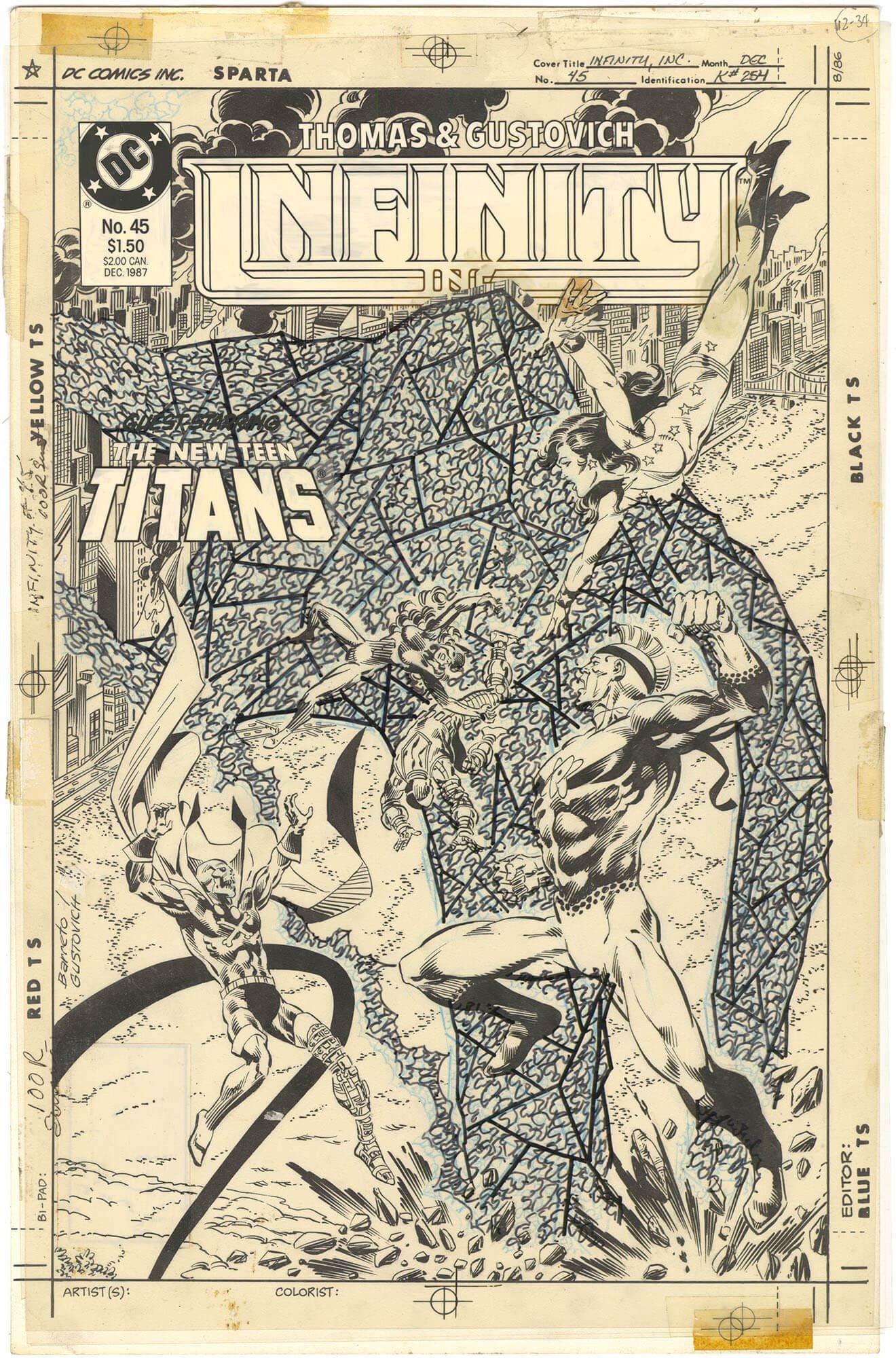 Original Comic Art by Infinity Inc 45 Cover Teen Titans | Nostalgic Investments