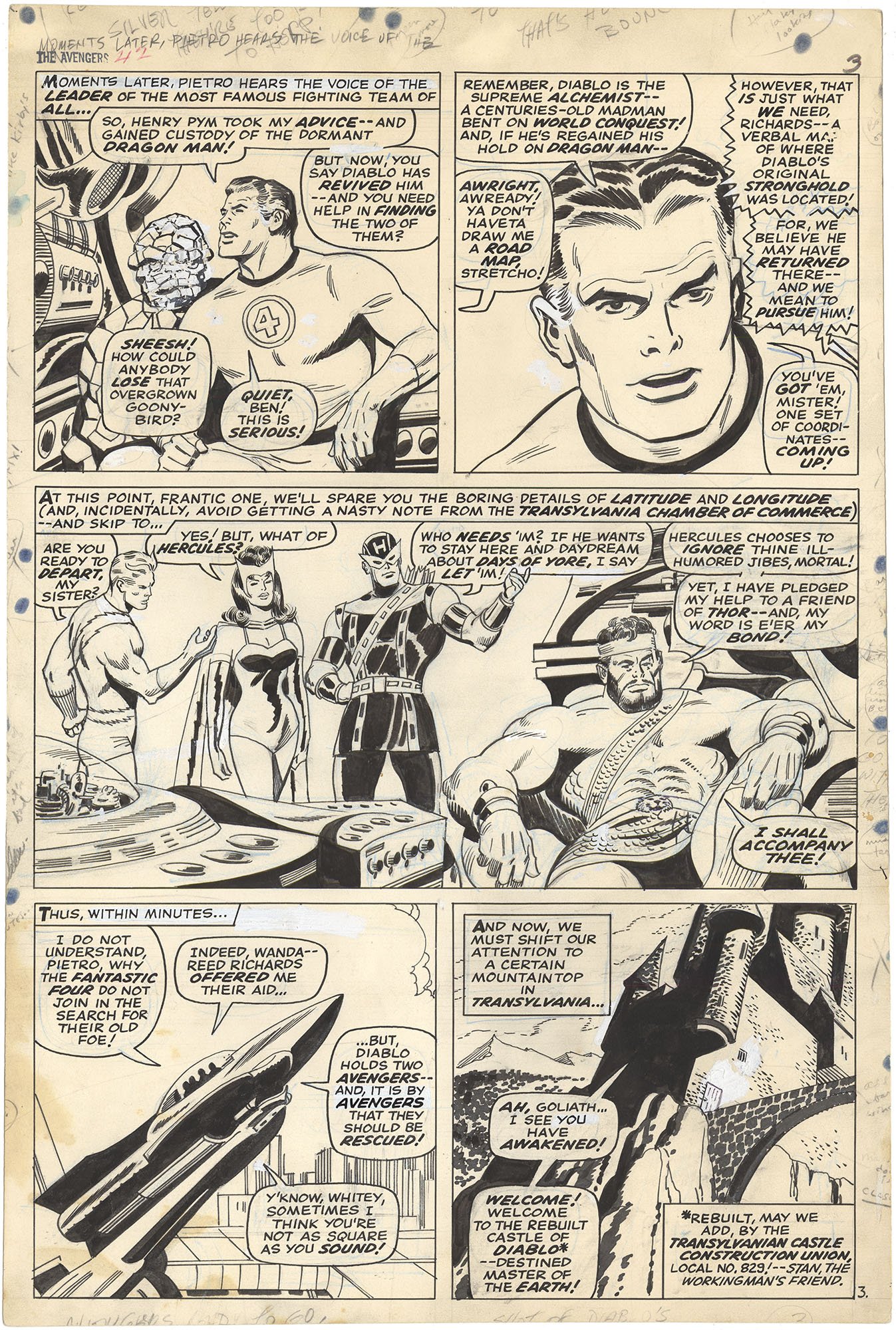 Original Comic Art by John Buscema | Avengers 42 P3 Large Art ...