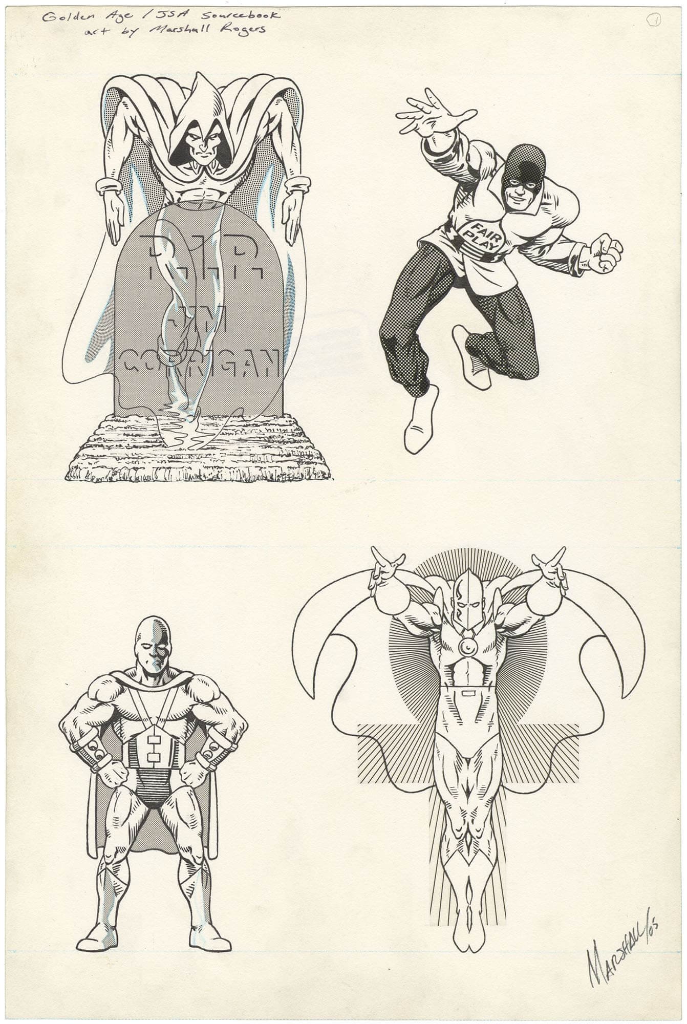 Original Comic Art by Golden Agejsa Sourcebook Marshall Rogers ...