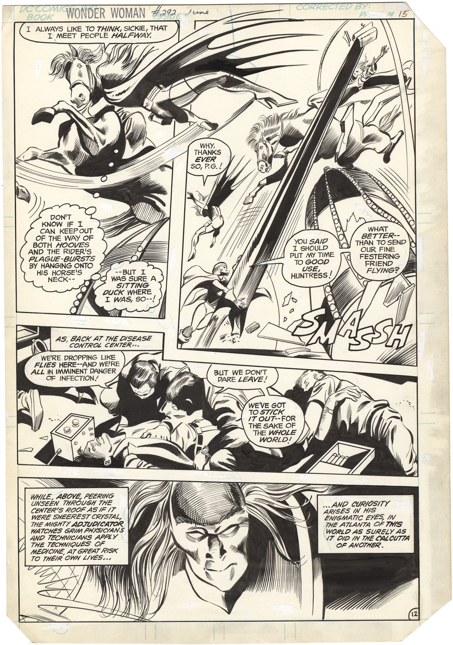 Original Comic Art by Wonder Woman 292 P12 Power Girl Huntress ...